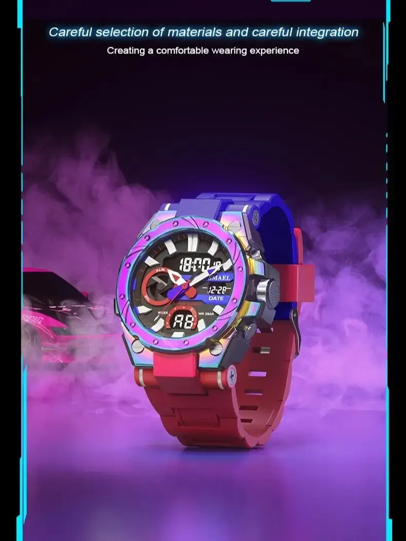 Quartz-Electronic-Fashion-8029-Watch-50M-Waterproof-LED-Digital-Auto ...