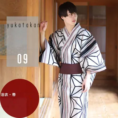 Traditional-Japan-Kimono-Yukata-Men-s-Dressing-Gown-Male-Lounge-Robes-with-Belt-Summer-Pajamas ...