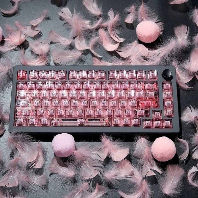 Transparently Pink PC Keycap Set for 115Keys OEM Ergonomic for ...