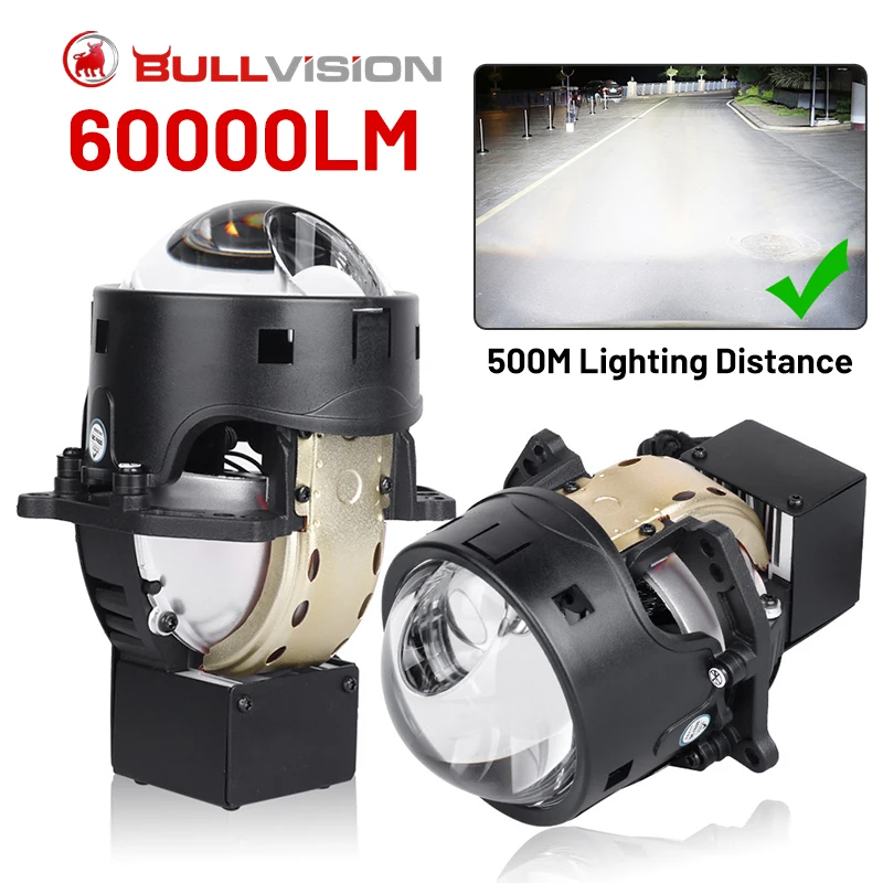 Bullvision-3-0-inch-Bi-LED-Projector-Lens-High-Beam-Laser-50000LM-200W ...