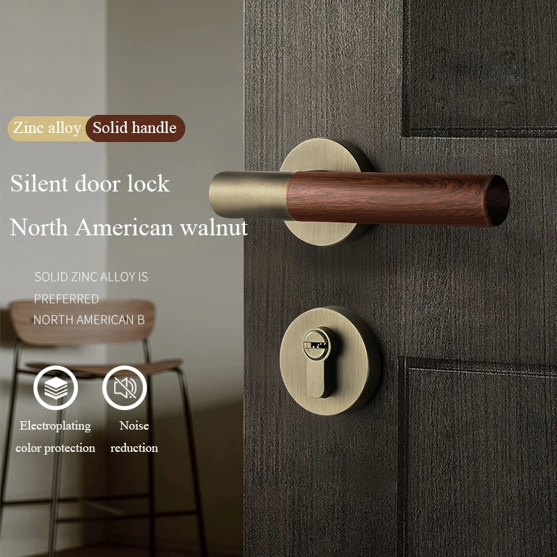 Zinc-Alloy-Bedroom-Interior-Split-Anti-theft-Door-Lock-Imitation-Wood ...