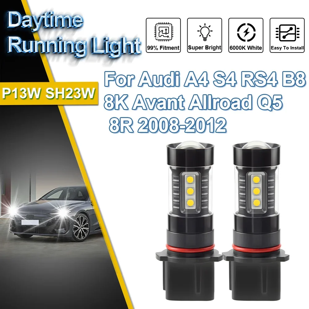 Roadsun DRL Mini Flashing Led Daytime Running Light Bulbs For Audi A4 ...