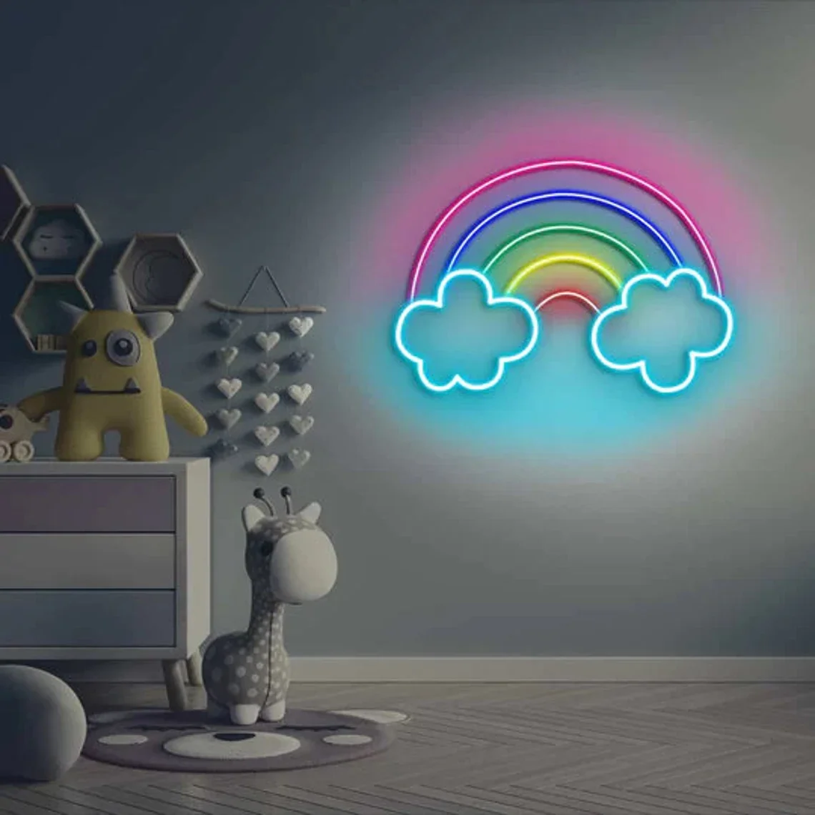 Rainbow-Neon-Sign-Home-Decor-LED-Light-Wall-Art-Hanging-Beautiful ...