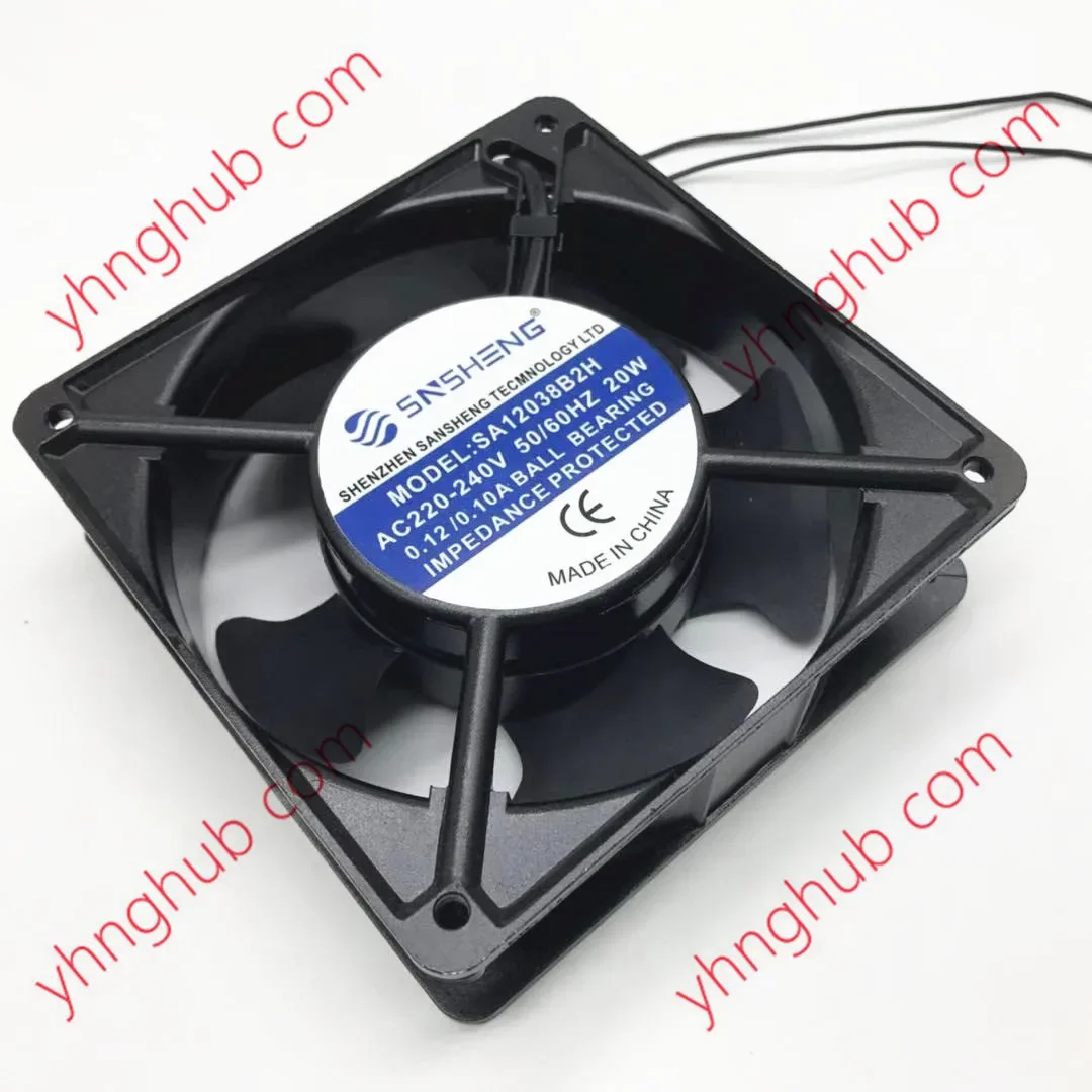 SNSHENG SA12038B2H AC 220V 20W 120x120x38mm 2-Wire Server Cooling Fan ...
