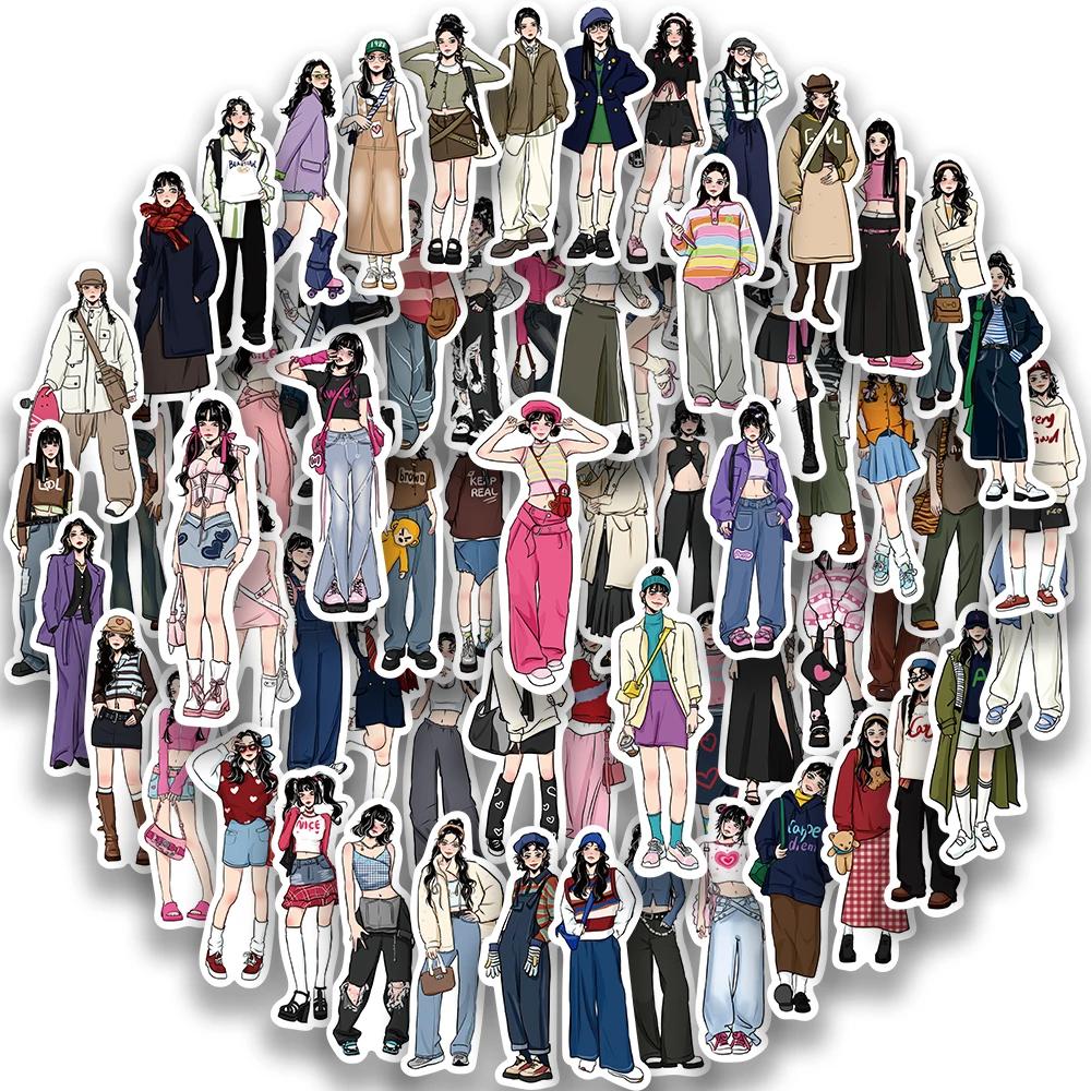 65pcs-Fashion-Mocha-Girl-Album-Sticker-Diy-Computer-Phone-Scrapbooking ...