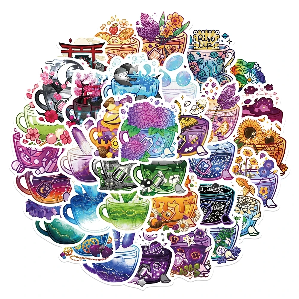 10/30/49pcs INS Style Cute Cup Cartoon Aesthetic Stickers Art Decal ...