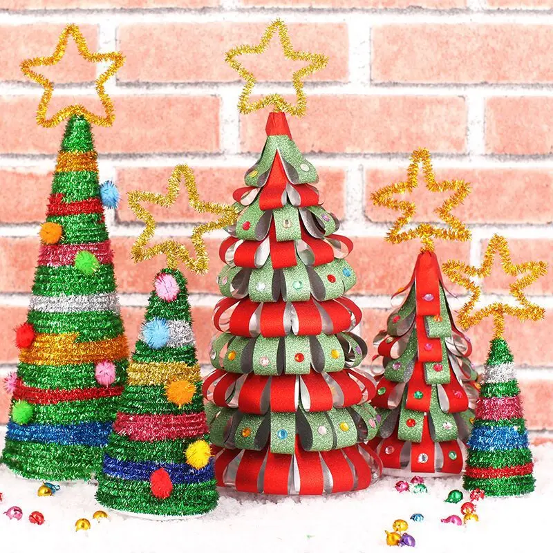 Diy Christmas Tree Toy Children Creative Handmade Cartoon Arts Non ...