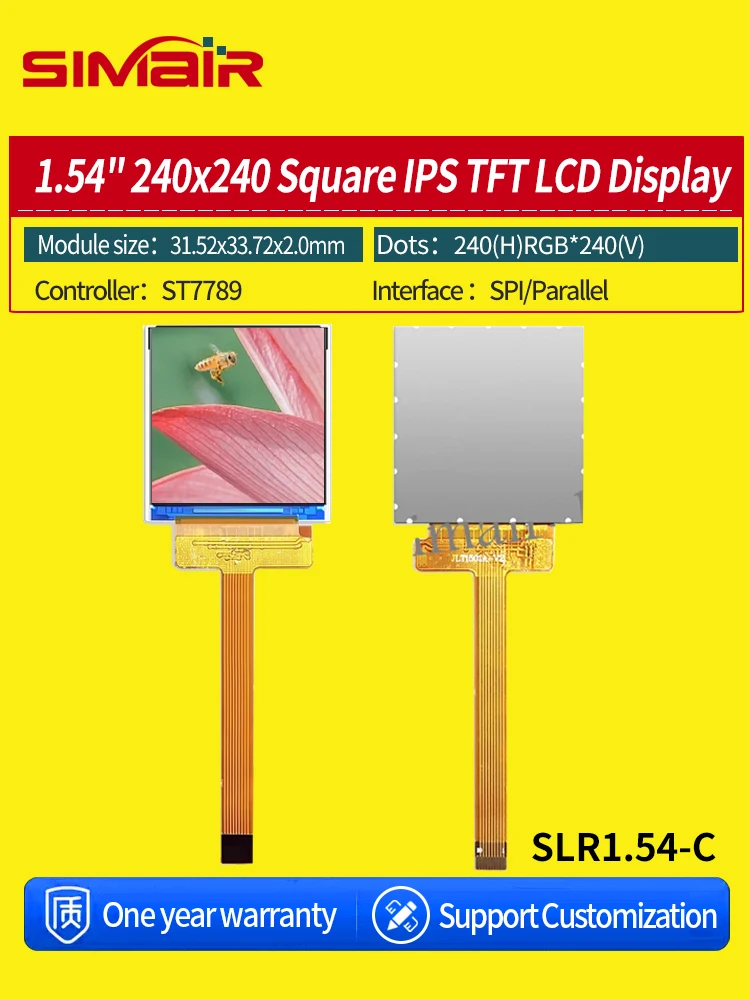 All-View-ST7789V-SPI-Interface-10-PINS-1-54-240x240-Square-IPS-TFT-LCD ...