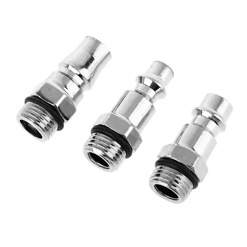 3pcs 퀵 커플러 에어 호스 커넥터 피팅 14 Npt 플러그 컴프레서 Us Jp Eu기구 부품 And 액세사리