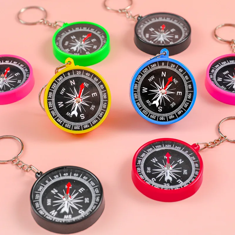 8Pcs-Colorful-Camping-Hiking-Pocket-Brass-Keychain-Compass-Toys-for ...