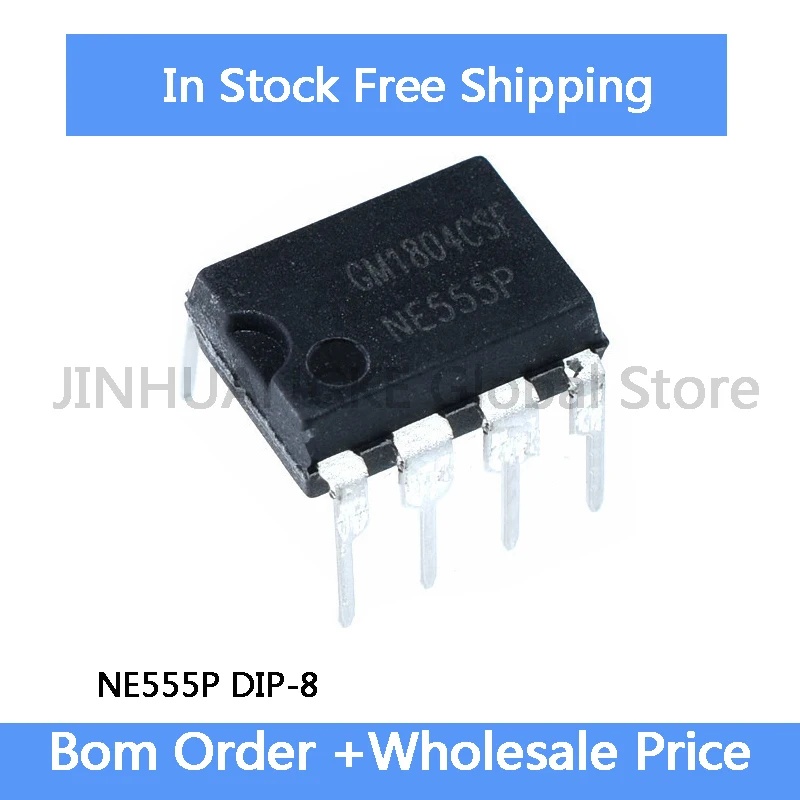 10-100pcs NE555 NE555P DIP-8 single high-precision 555 timer chip In ...