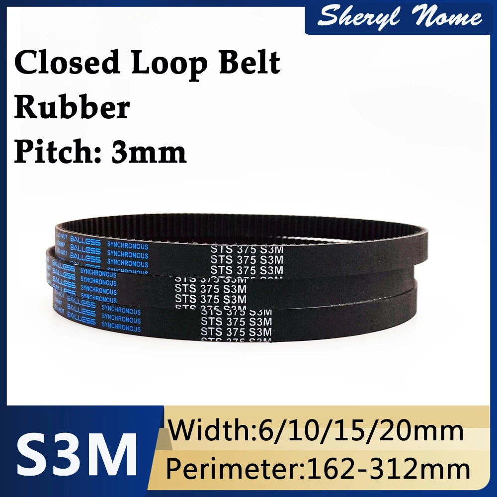S3M-black-rubber-industrial-timing-belt-3D-printer-conveyor-belt ...
