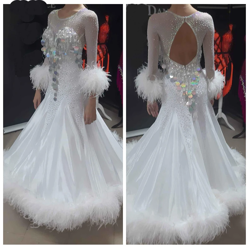 ballroom dance dress white Standard Dance Dress ballroom dress for ...