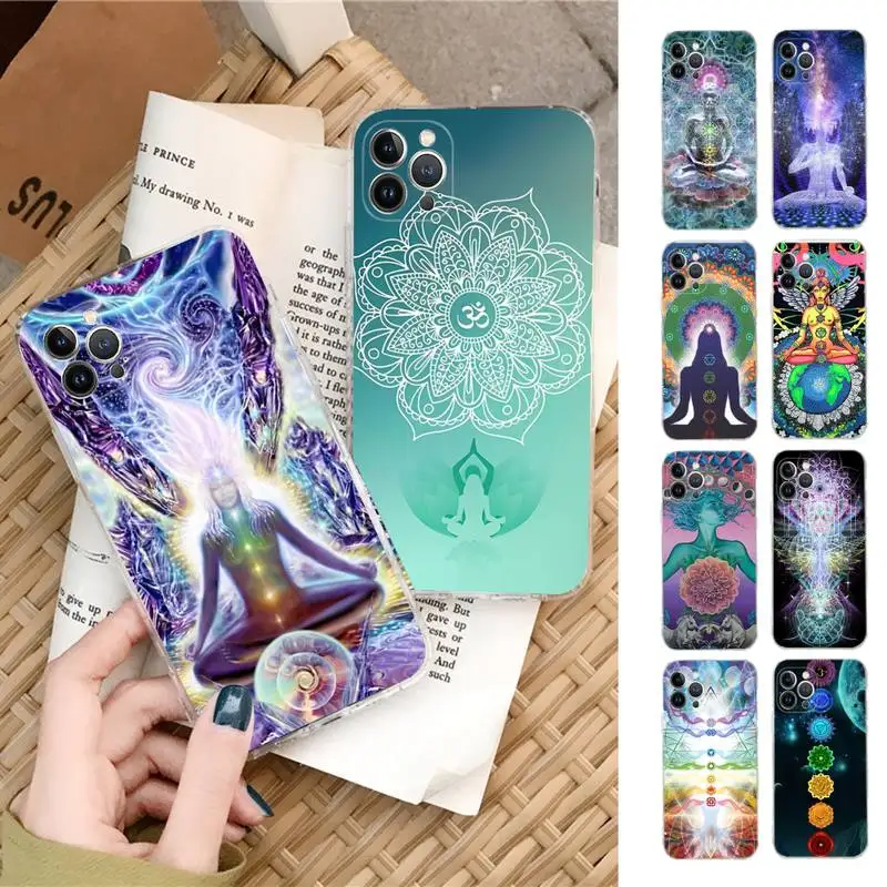 Mandala Chakra Insist Yoga Phone Case Silicone Soft for iphone 14 13 12 ...