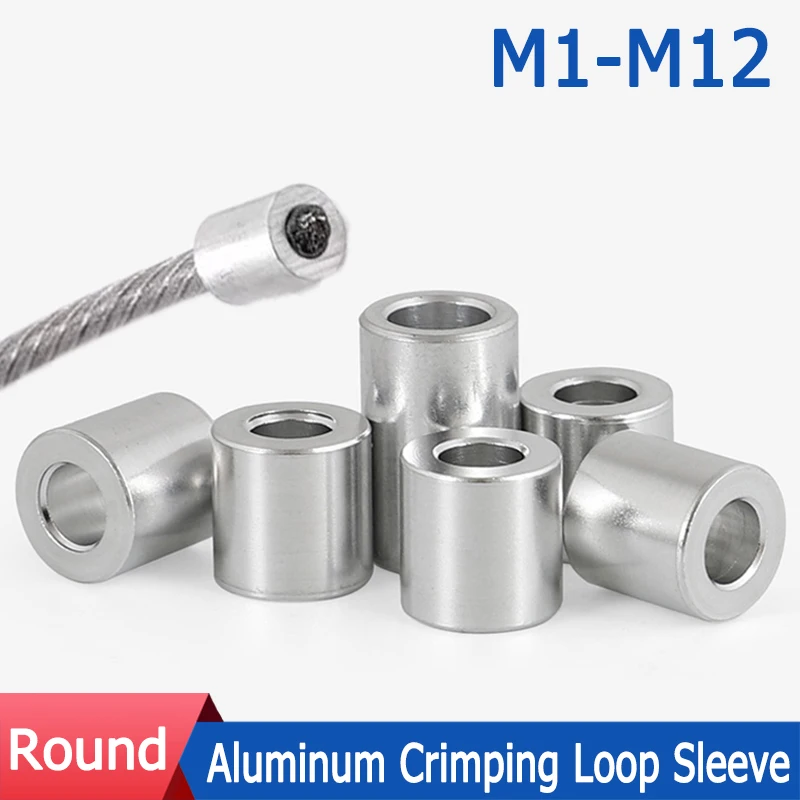 1-100pcs-M1-M12-Aluminum-Crimping-Loop-Sleeve-Wire-Rope-Ferrule-Round ...