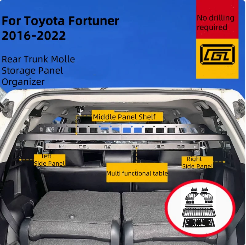 For-Toyota-Fortuner-2016-2022-Camping-Table-Car-Trunk-Molle-Storage ...