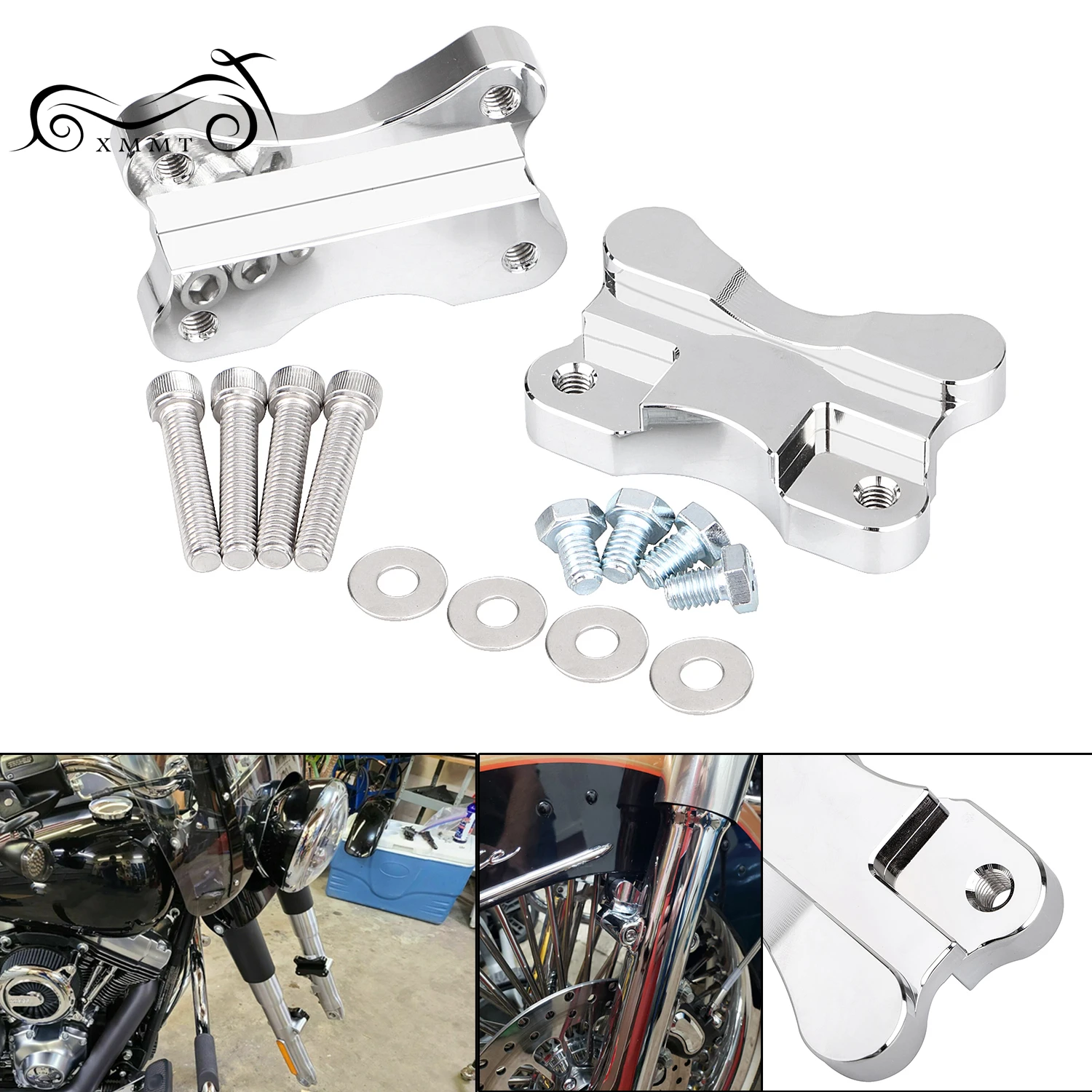 Chrome Front Fender Riser Spacer For Harley 86-17 Heritage Softail Flst ...