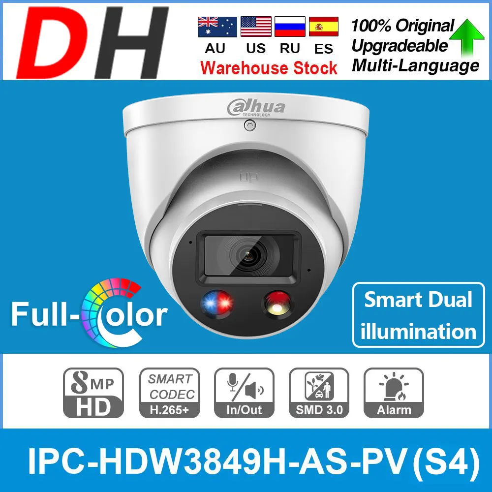 Dahua 8mp Full-color Ip Camera Active Deterrence Ipc-hdw3849h-as-pv-s3 ...