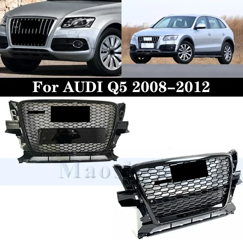 Front Bumper Grill Mask For AUDI Q5 2008-2012 Radiator Chrome Grille ...