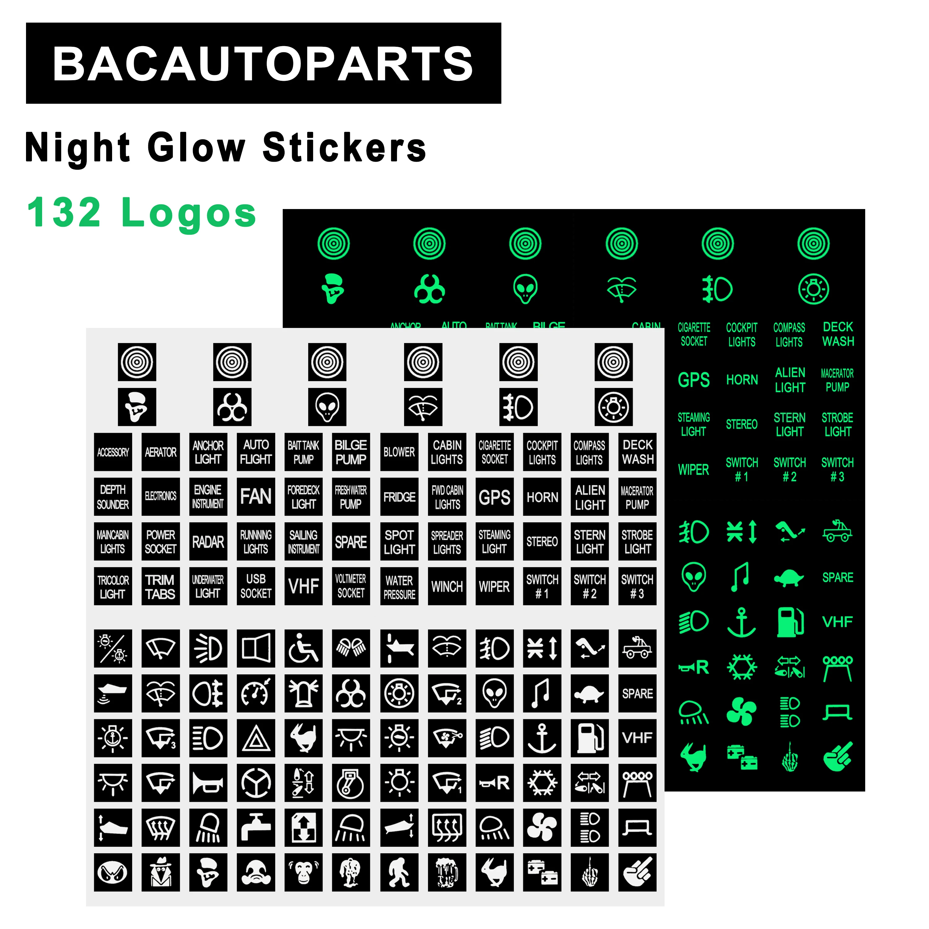 Rocker-Switch-Label-Decal-Circuit-Panel-Night-Clow-132-Stickers-For-Car ...