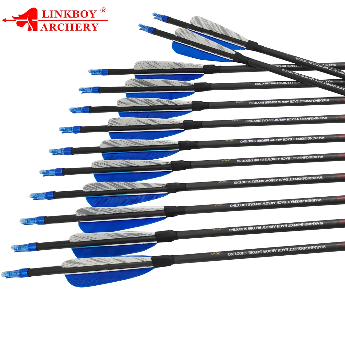 6PCS-Linkboy-Archery-Carbon-Arrows-ID6-2MM-SP300-1000-3inch-Turkey ...