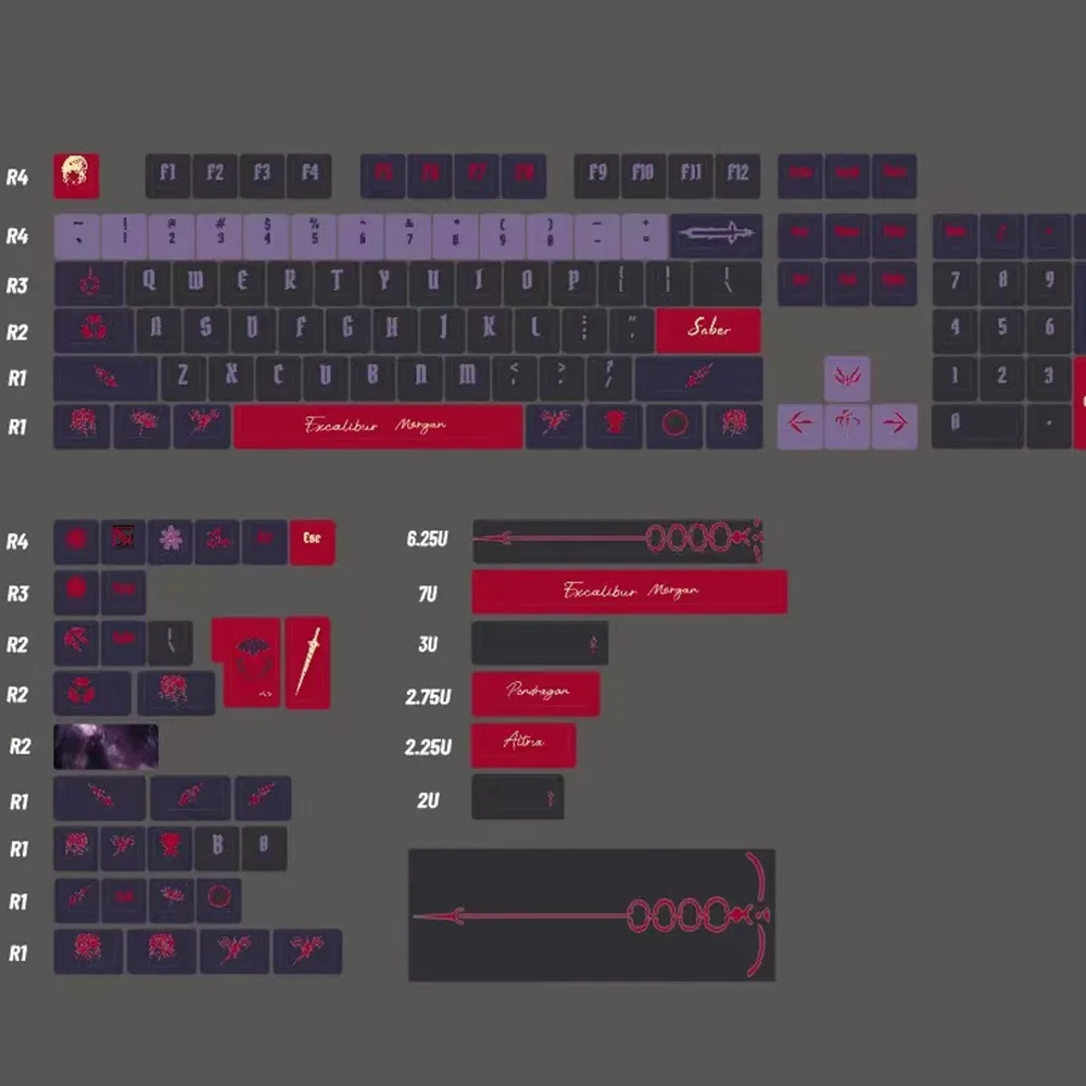 Teclado-PBT-de-dise-o-Original-Knight-King-142-teclas-KCA-tinte-de ...