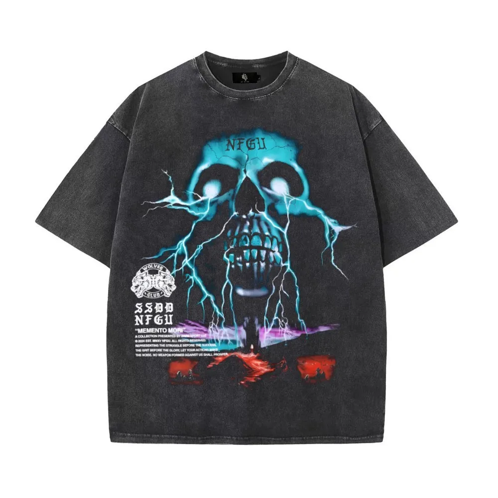 DARC-WOLVES-camisetas-con-estampado-de-esqueleto-para-hombre-camisa-de ...