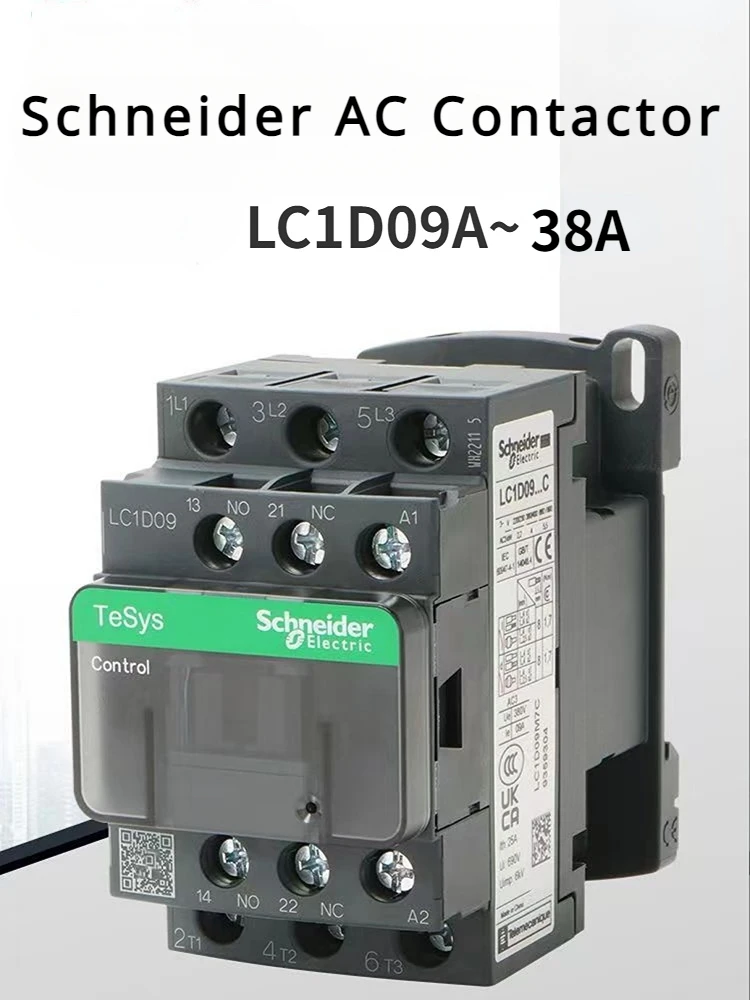 Schneider-contactor-de-tres-polos-AC-nueva-versi-n-negra-3P-LC1D09 ...