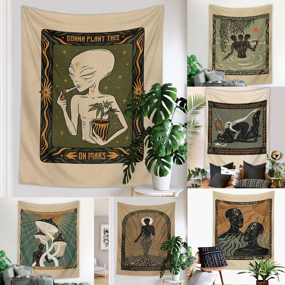 95x73cm Alien Tapestry Mandala Macrame Hippie Art Wall Hanging ...