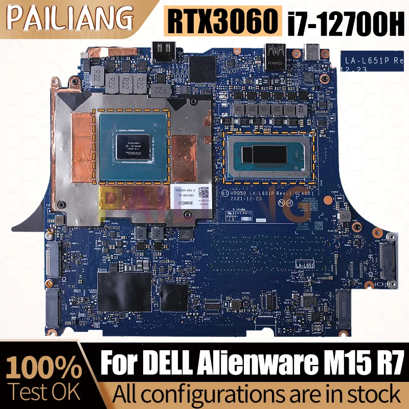 For-Dell-Alienware-M15-R7-Notebook-Mainboard-Laptop-LA-L651P-SRLD1-i7 ...