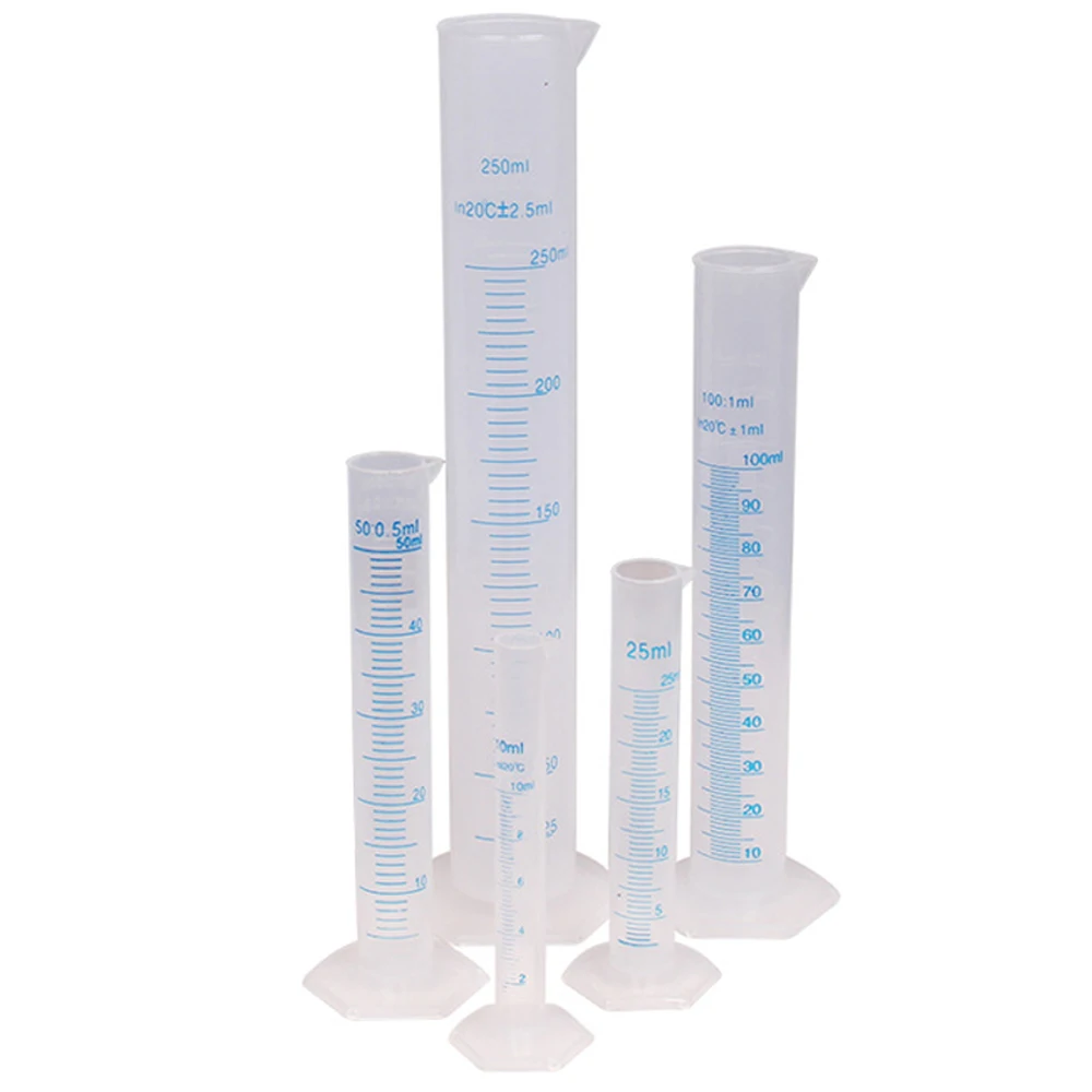 10/25/50/100/250/500ml Plastic Measuring Cylinder Graduated Cylinders ...