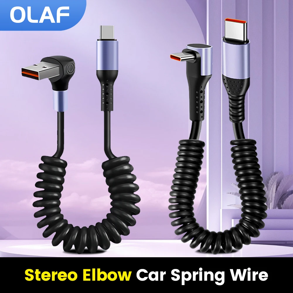 20CM-To-1M-66W-6A-Fast-Charging-Type-C-Cable-Spring-Telescopic-Car ...