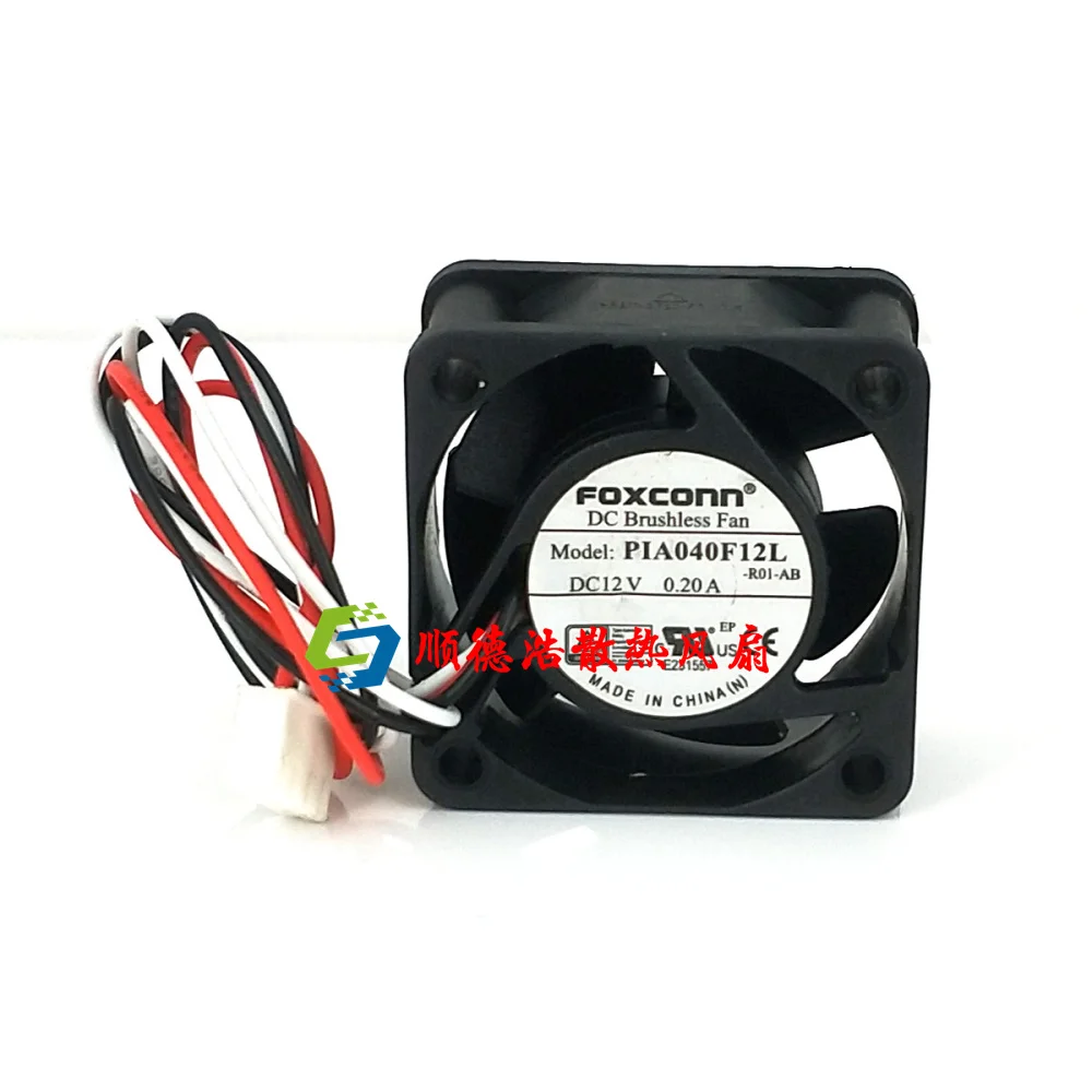 FOXCONN PIA040F12L DC 12V 0.20A 40x40x20mm 3-Wire Server Cooling Fan ...