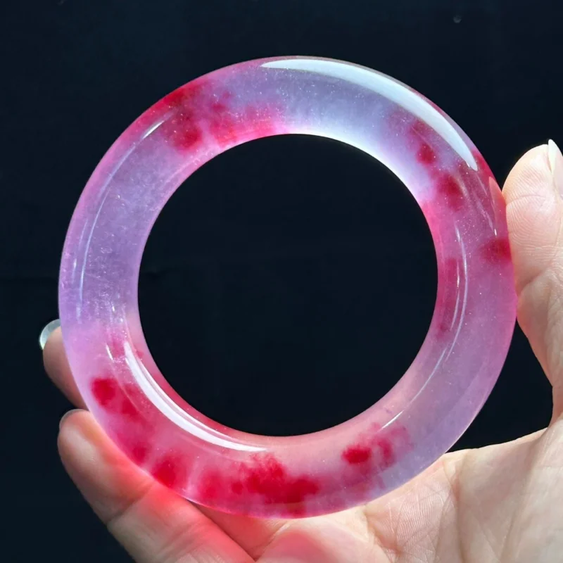 Certified-Natural-A-Ice-Myanmar-Green-Pink-Jade-jadeite-bracelet-bangle ...