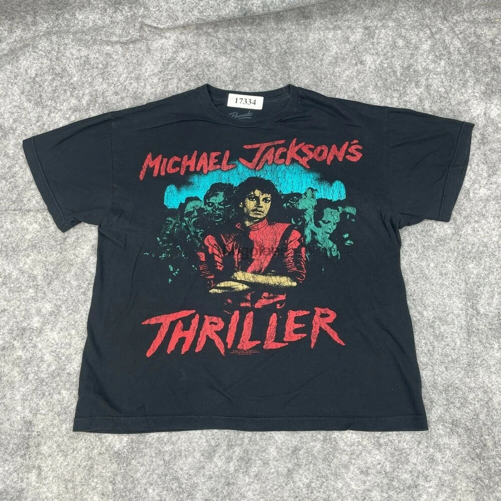 Michael-Jackson-Shirt-Mens-Large-Thriller-Washed-Out-Faded-Black-VTG ...