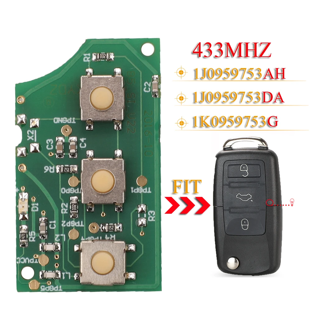 jingyuqin Remote Car Key Board 1J0959753AH 1K0959753DA 1K0959753G ...