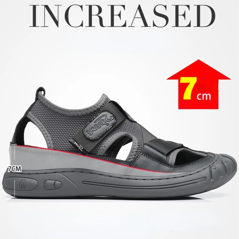 Elevator Sandals Summer Breathable Elastic Cloth Men's Shoes Inner ...