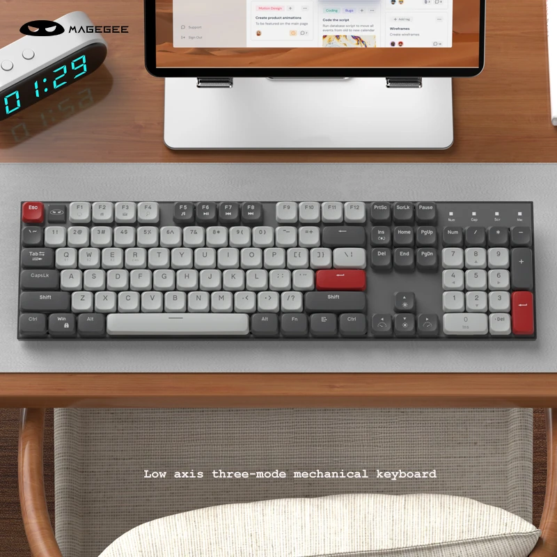ECHOME Low Profile Mechanical Keyboard Wireless Bluetooth RGB Ultra ...