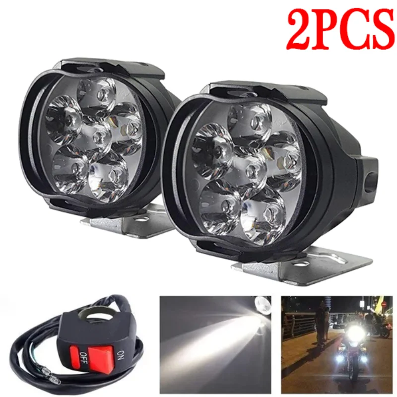 6-LED-Motorcycle-Headlight-with-Switch-High-Brightness-Waterproof ...
