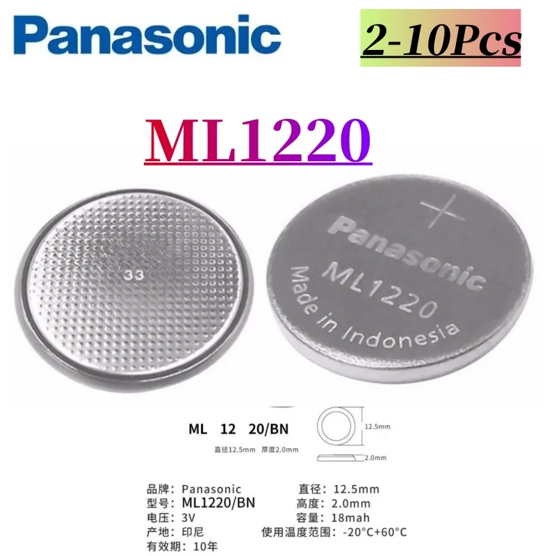 2 ~ 10 Uds Panasonic ML1220 1220 3V batería recargable de litio CMOS ...