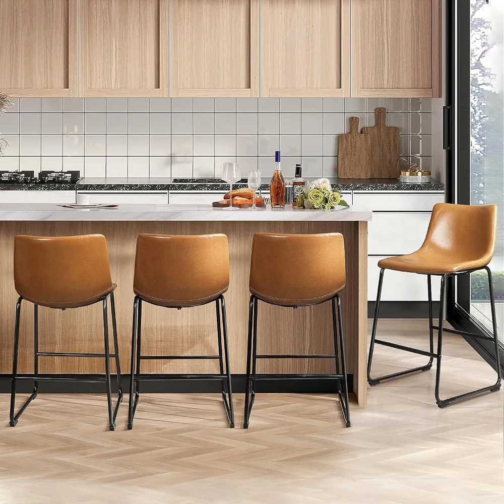 Waleaf-26-inch-Bar-Stools-Set-of-4-Counter-Height-Bar-Stools-with-Back ...