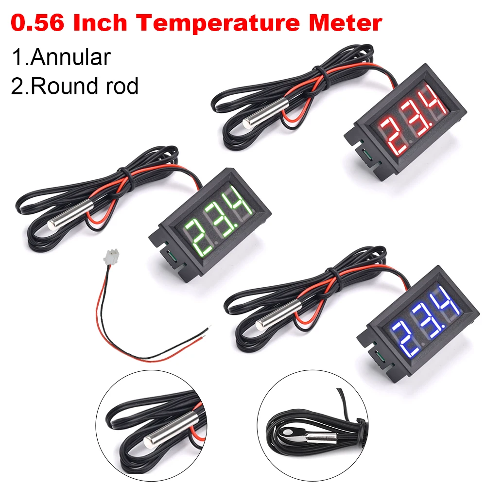 Dc4~30v 0.56" 1m Digital Led Ntc Thermometer Temperature Meter Monitor ...