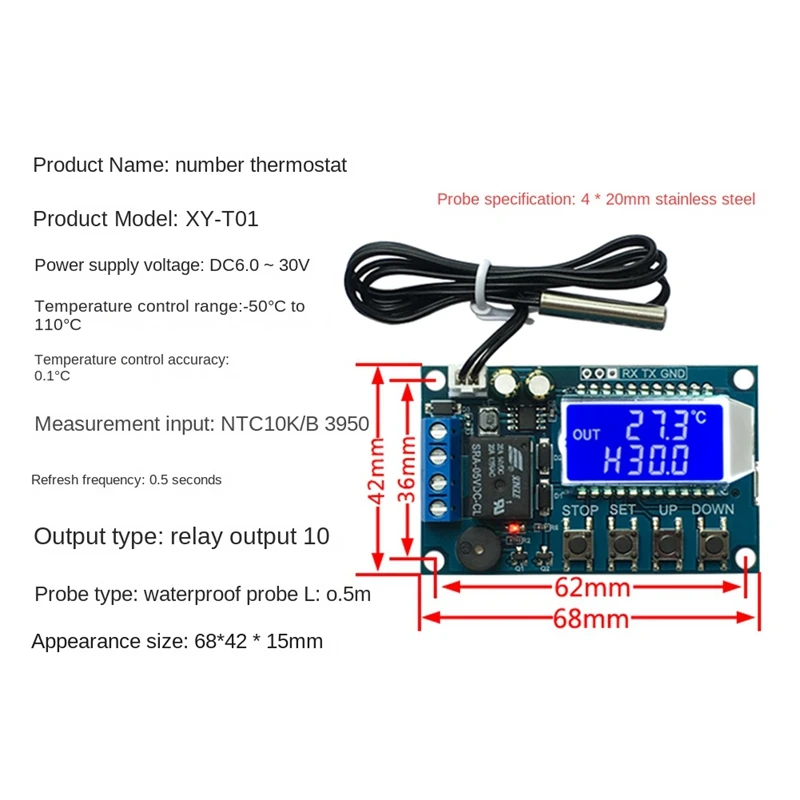 Xy-T01 Digitális Termosztát Hőmérséklet-Vezérlő Modul Hűtés Fűtés – FIXO.hu