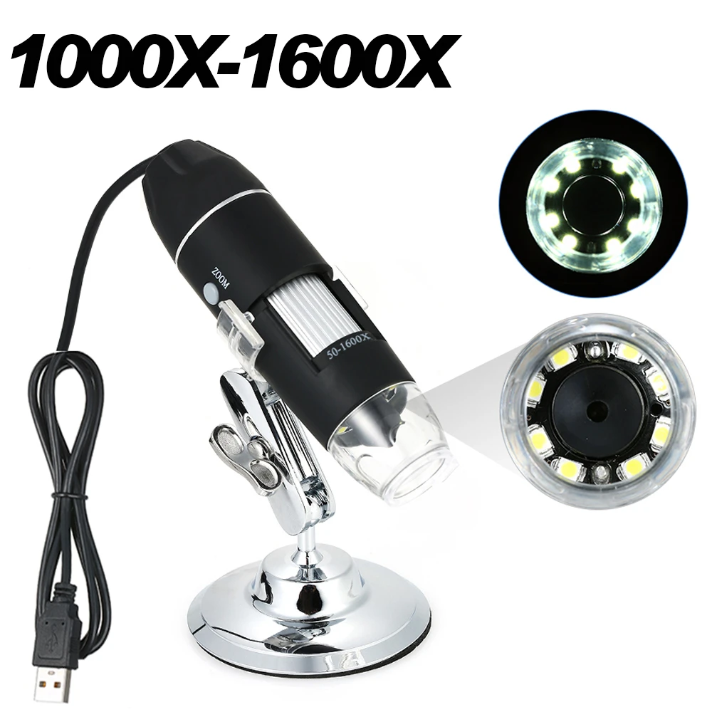 1600X 1000X Digital Microscope USB Microscope Microscopio Magnifier ...