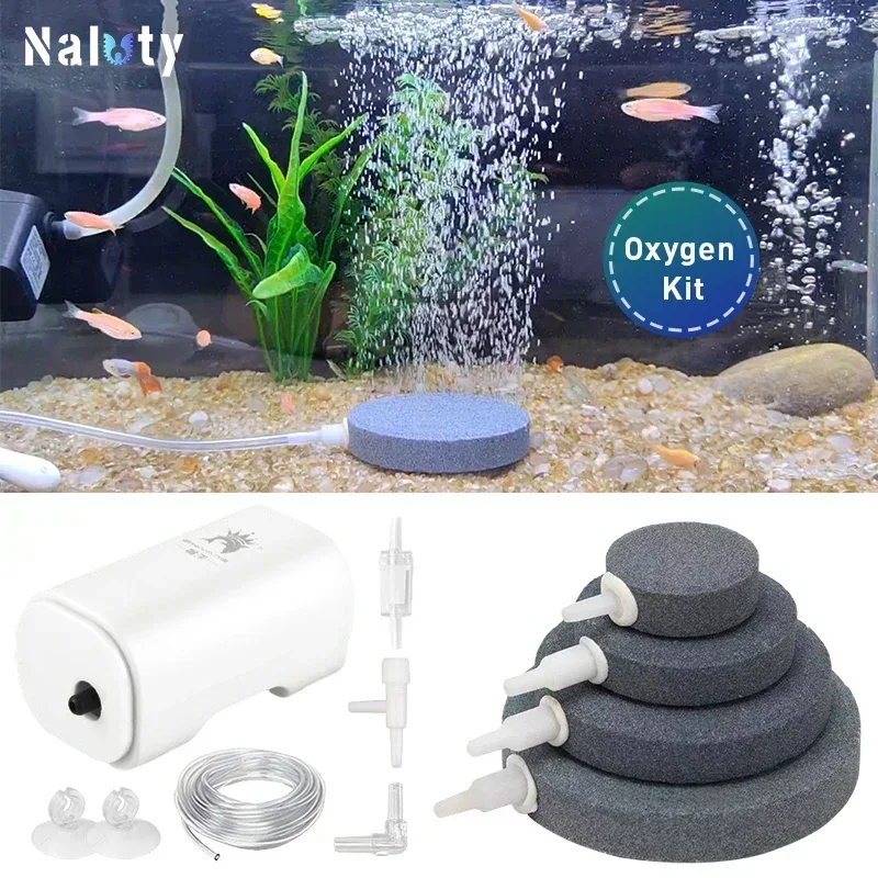 Aquarium-Diameter-4-5-6-7-8cm-Round-Air-Stone-Silent-Air-Pump-Fish-Tank ...
