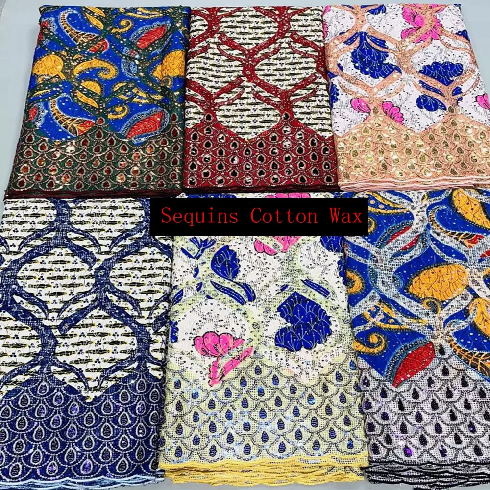 African-Sequins-Wax-Ankara-Fabric-Batik-Cotton-Stuff-Loincloth-Pagne ...