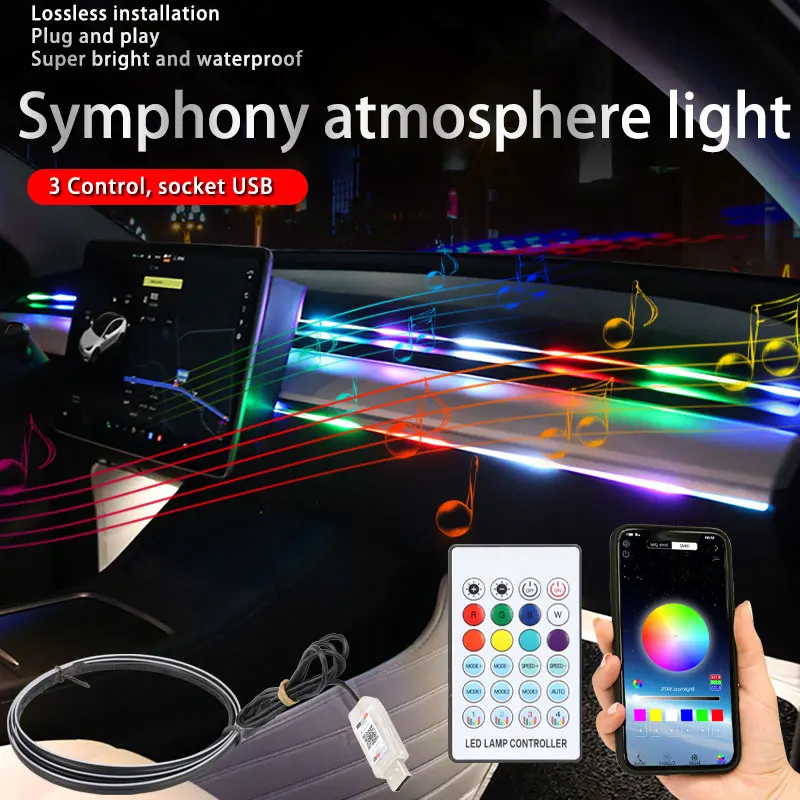 110cm-Symphony-Car-LED-Phantom-Atmosphere-Light-USB-Plug-With-App ...