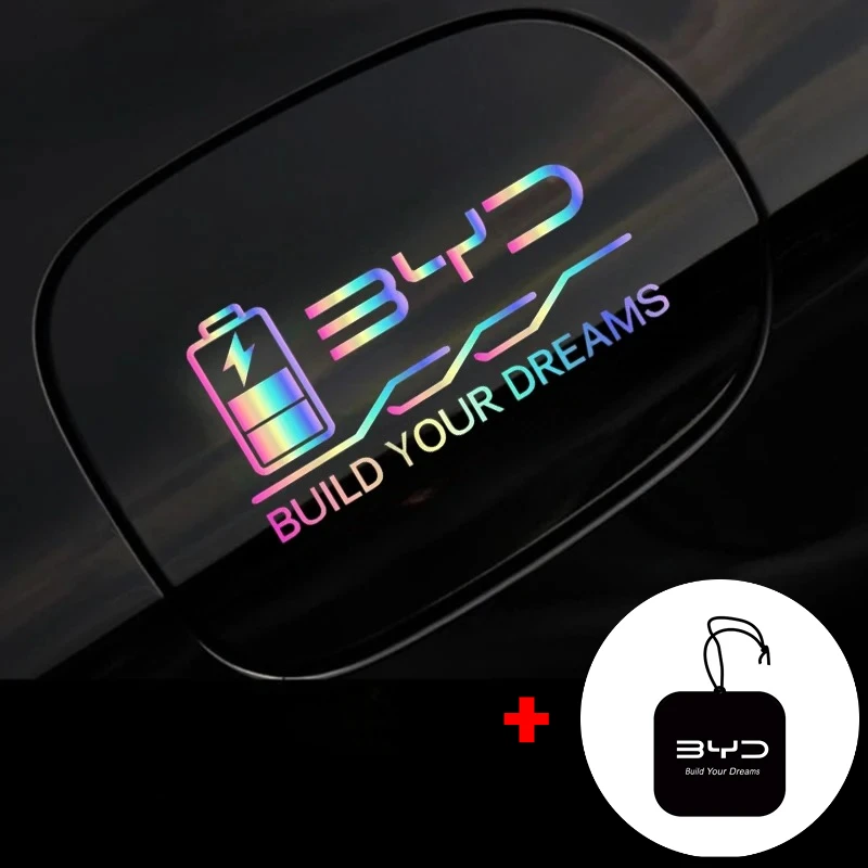 BYD Series Laser Car Fuel Tank Sticker 13x7cm BYD Atto 3 Yuan Plus ...