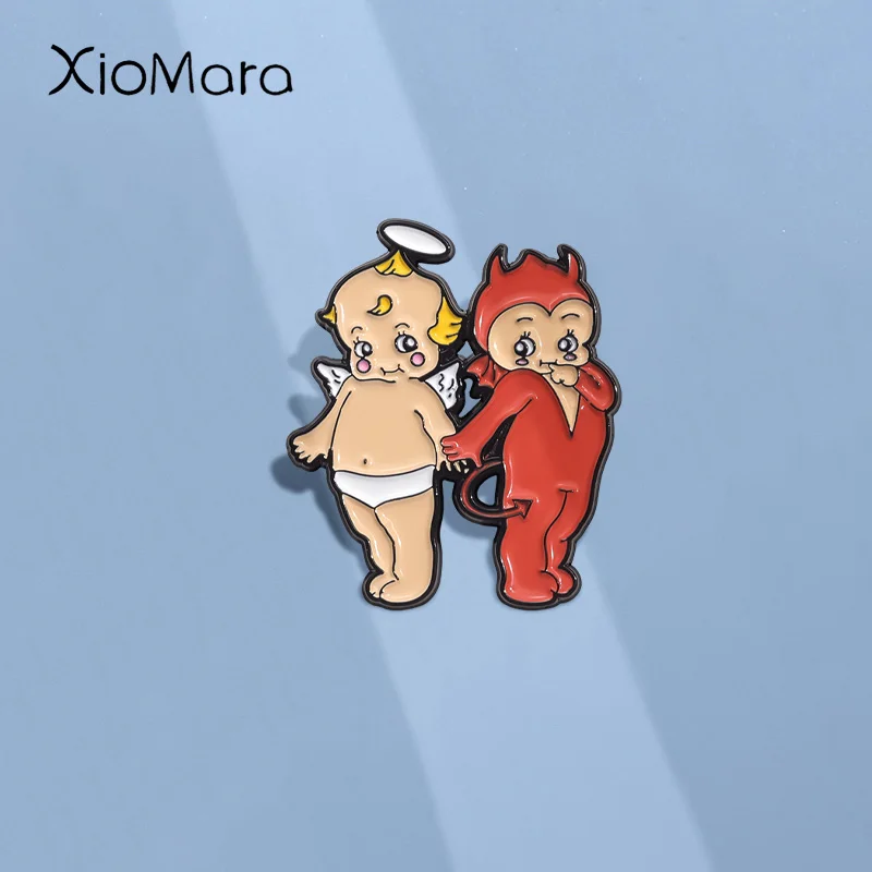 Cute-Angels-and-Nightmares-Enamel-Pins-Custom-Cartoon-Anime-Figure-Baby ...
