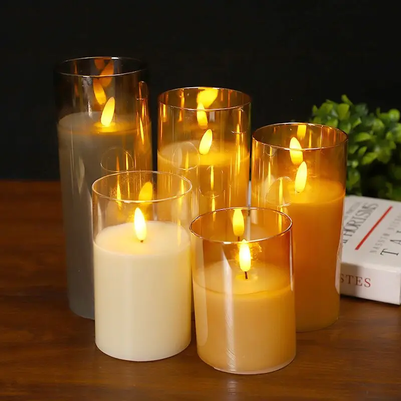 USB-Rechargeable-Battery-operated-LED-Glass-Candle-Remote-controlled ...